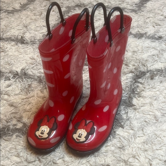 Disney | Shoes | Minnie Mouse Red Polka Dot Rain Boots | Poshmark